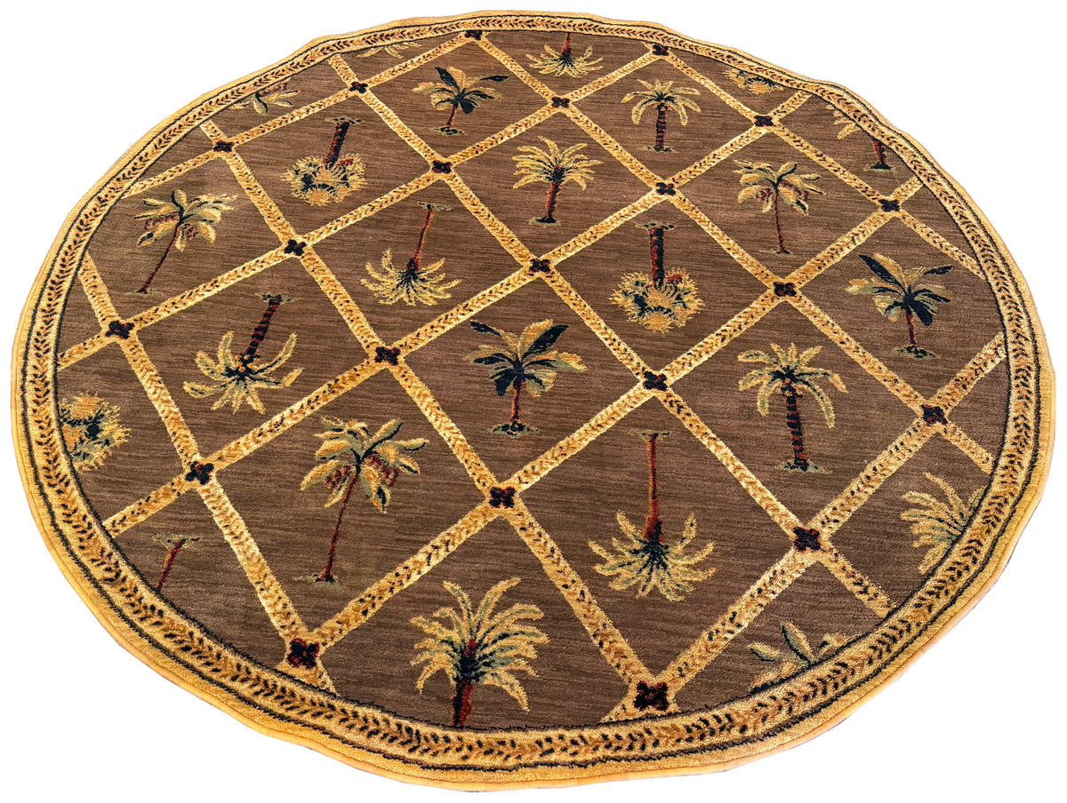7ft Round Area Rug "Tampa" Design | Main Street Oriental Rugs