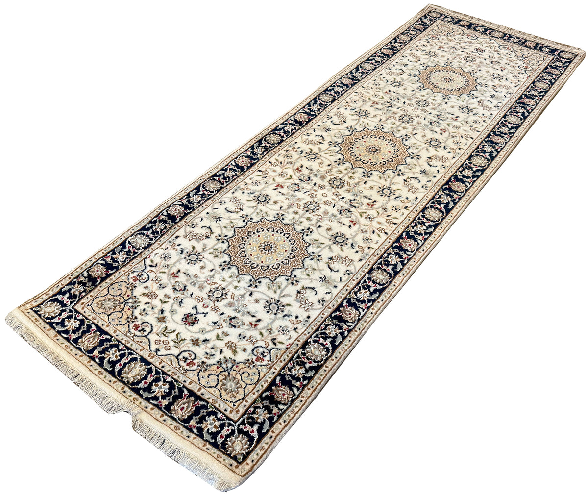 8 ft Indo-Persian Nain Wool Hall Runner | Main Street Oriental Rugs